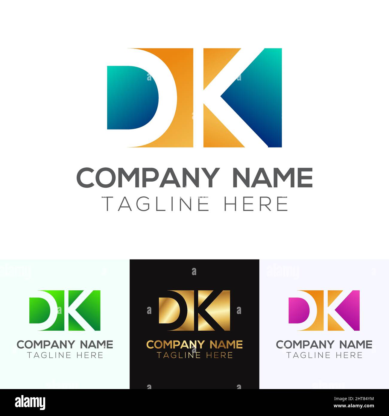 Abstract gradient DK letter logo design Stock Vector Image & Art - Alamy