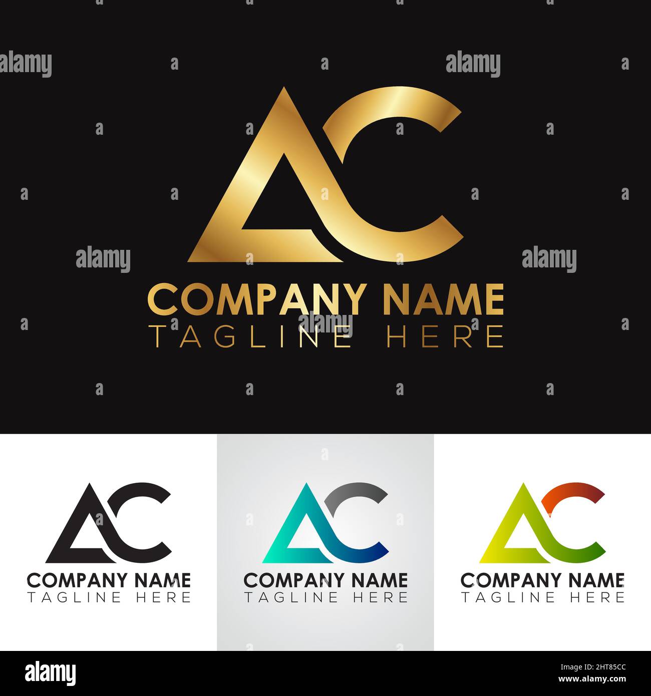 Golden metallic AC letter logo design Stock Vector Image & Art - Alamy