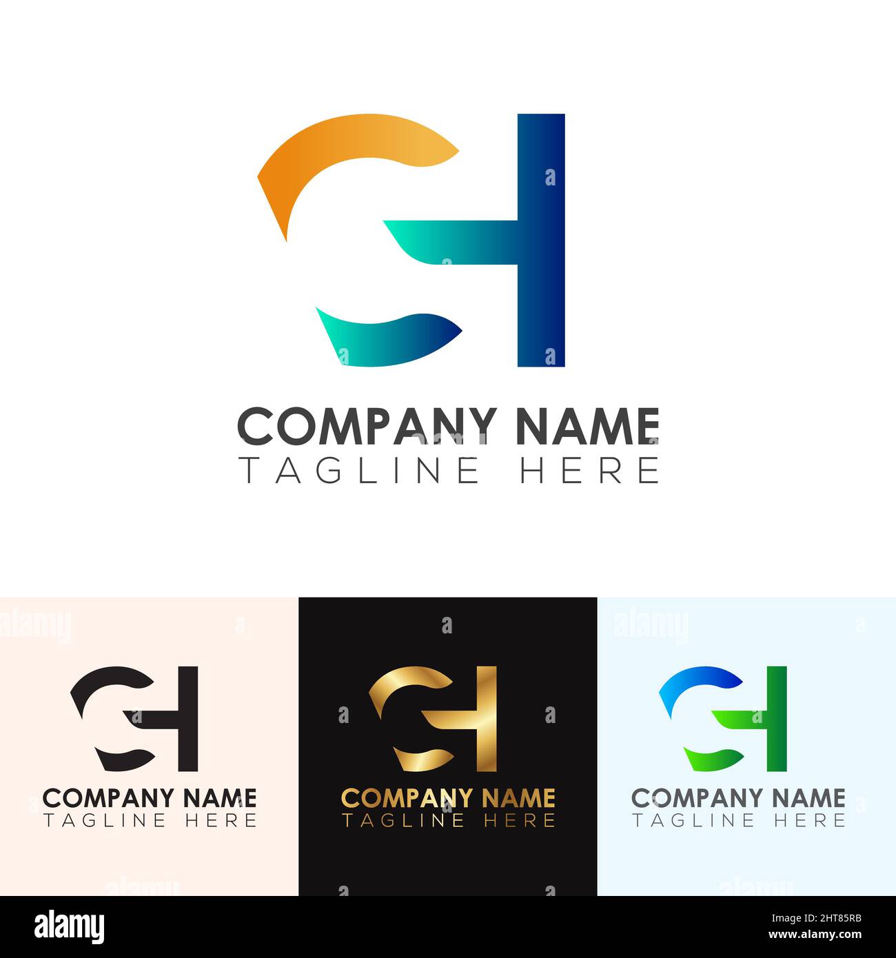 Abstract gradient CH letter logo design Stock Vector Image & Art - Alamy