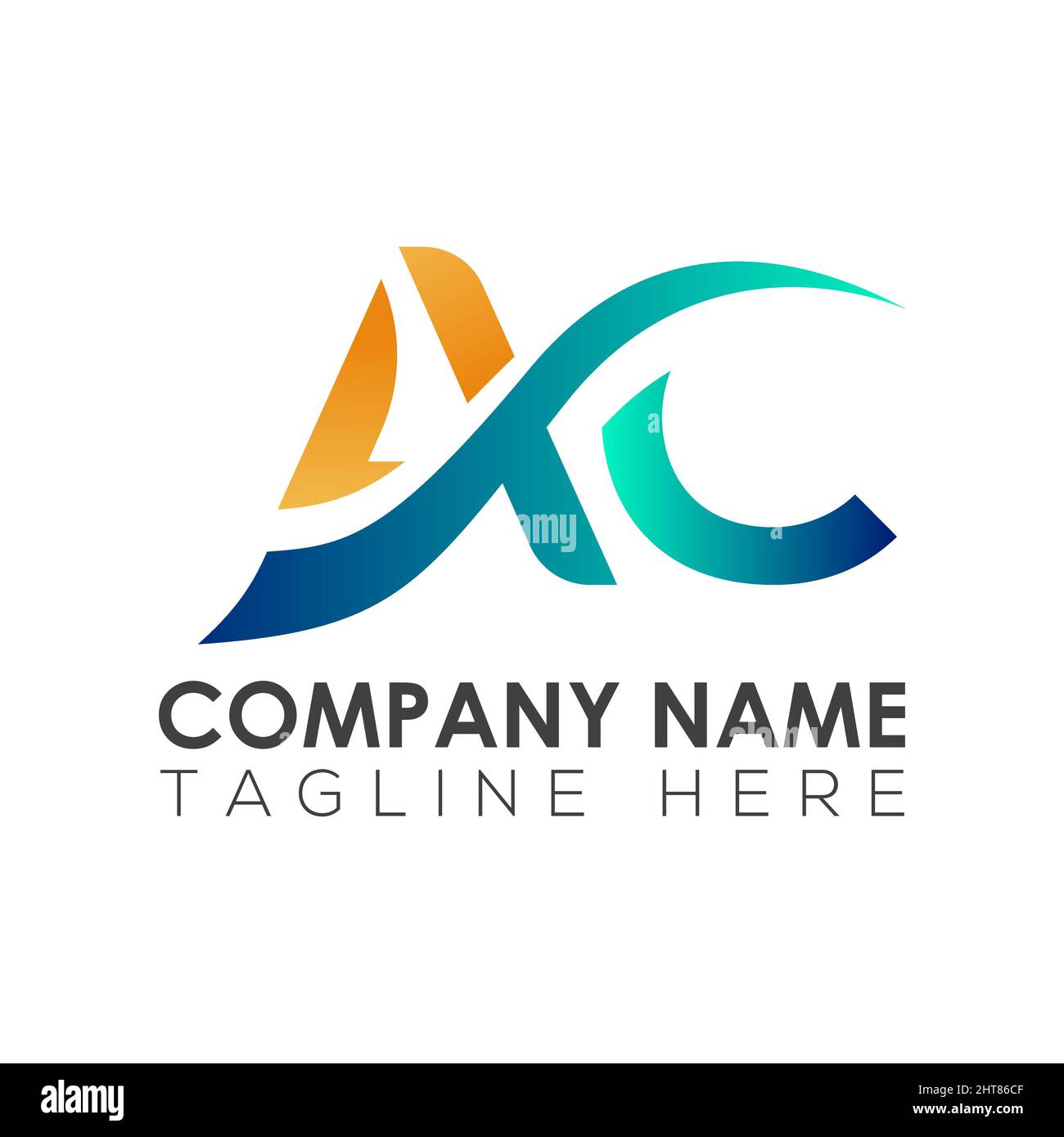 Abstract gradient AC letter logo design Stock Vector Image & Art - Alamy