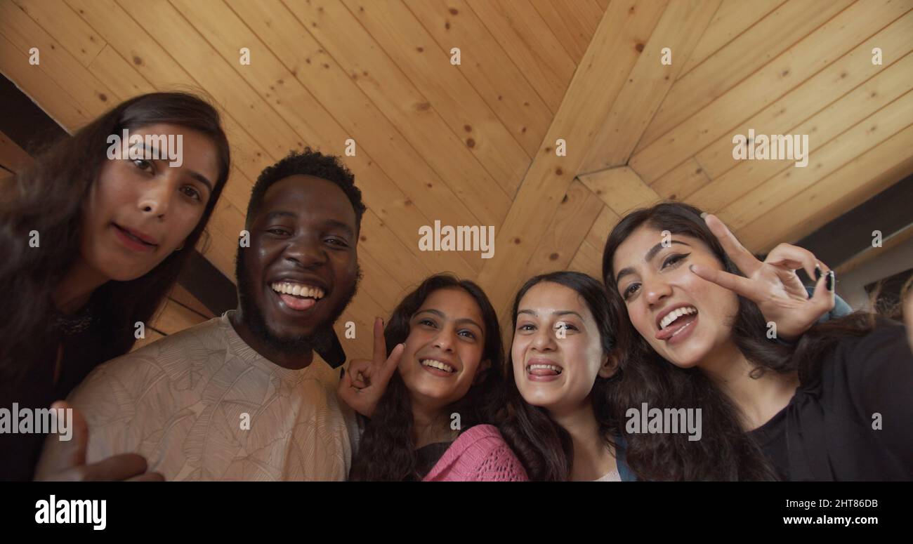 Group of happy Indian young people taking selfie Stock Photo - Alamy