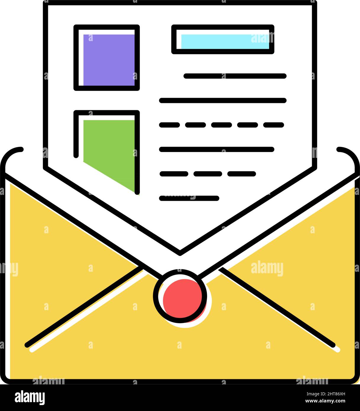 sending mail report color icon vector illustration Stock Vector Image ...
