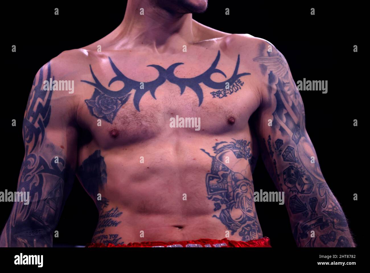 Joe Ducker after his fight against Campbell Hatton at the 02 Arena ...
