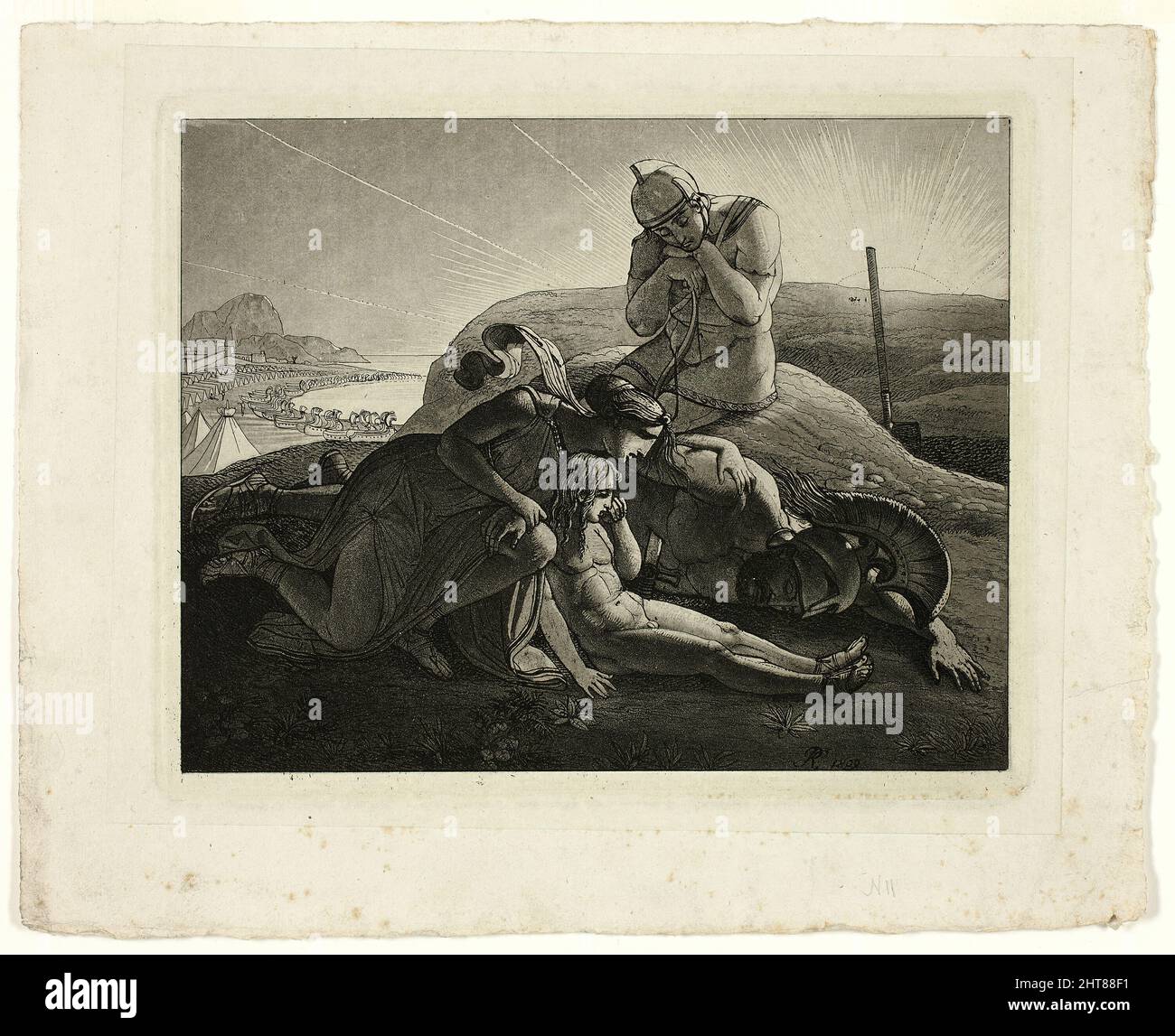 Tecmessa, Her Son and Teucer Lamenting the Dead Ajax, 1809 Stock Photo ...
