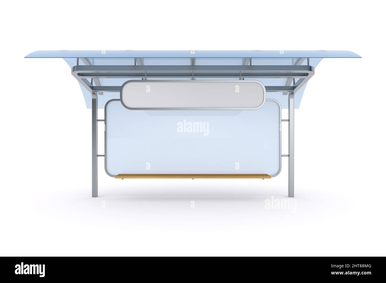 bus stop on white background. Isolated 3D illustration Stock Photo - Alamy