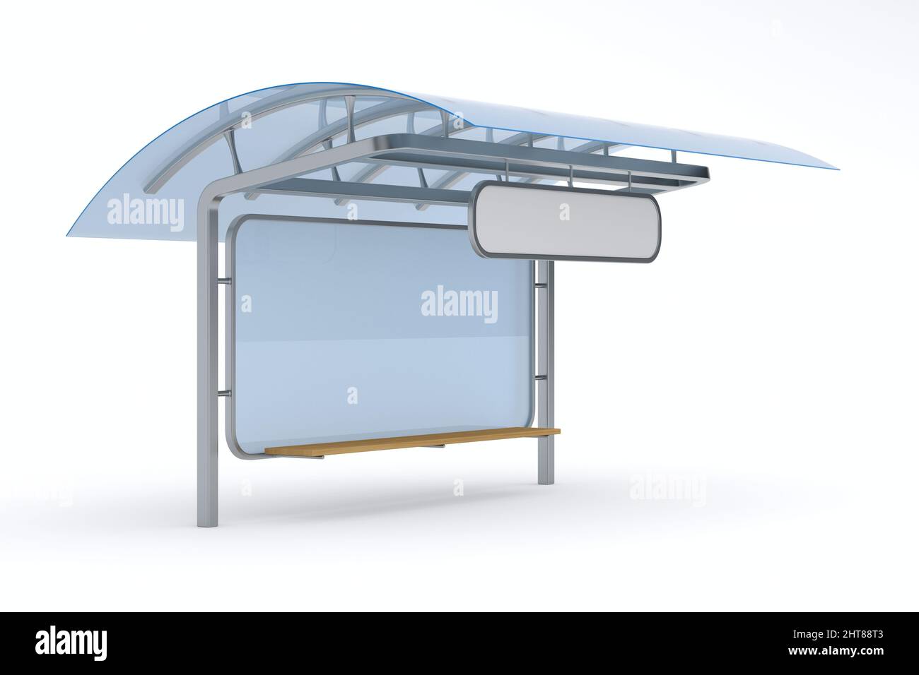 bus stop on white background. Isolated 3D illustration Stock Photo - Alamy