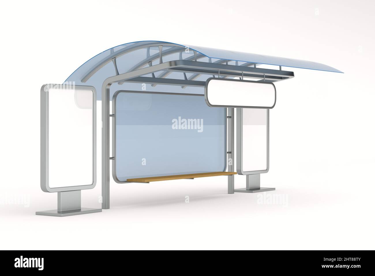 bus stop on white background. Isolated 3D illustration Stock Photo - Alamy