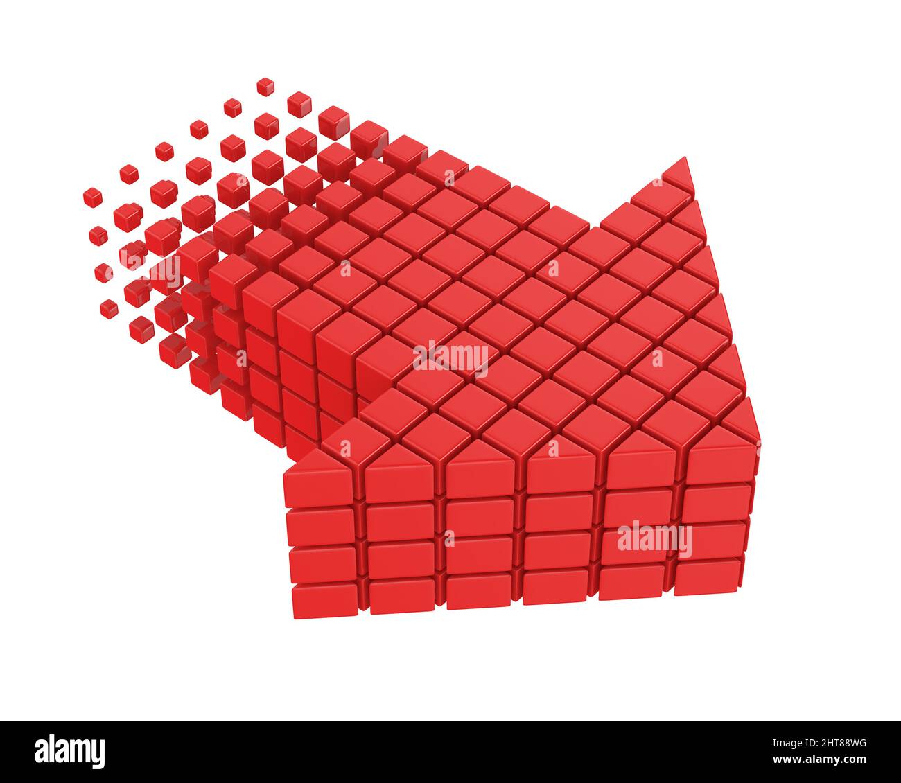 red arrow on white background. Isolated 3D illustration Stock Photo - Alamy