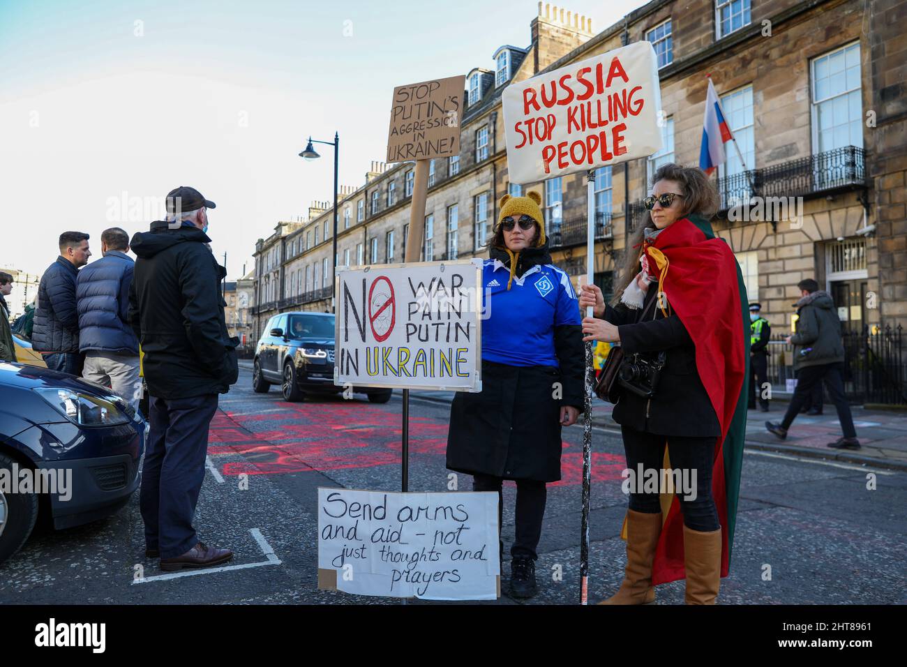 Hundreds of Stand with Ukraine protesters gathered outside the ...