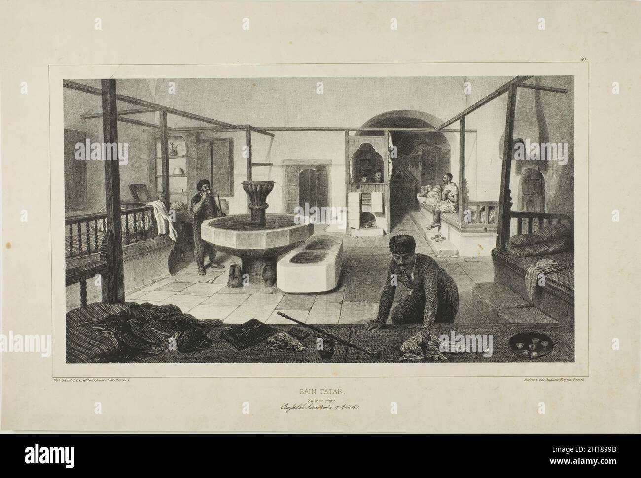 Tartar Bath, Resting Room, 1840 Stock Photo - Alamy