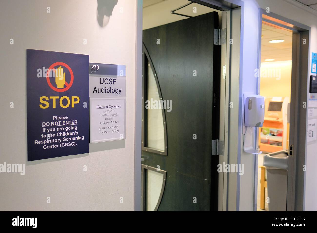 Door to the University of California San Francisco Audiology clinic ...