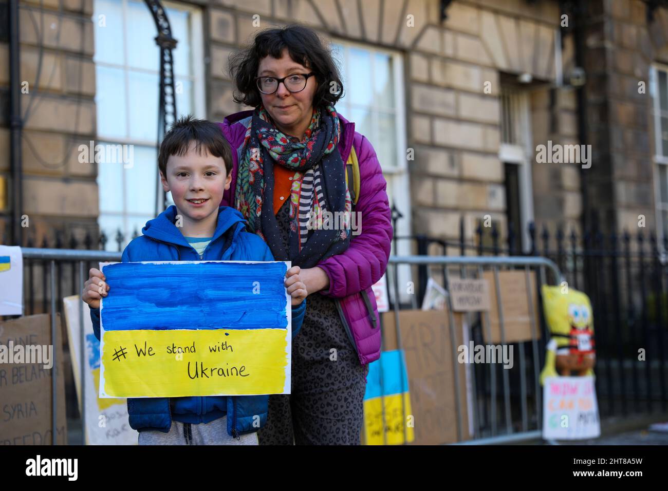 Hundreds of Stand with Ukraine protesters gathered outside the ...