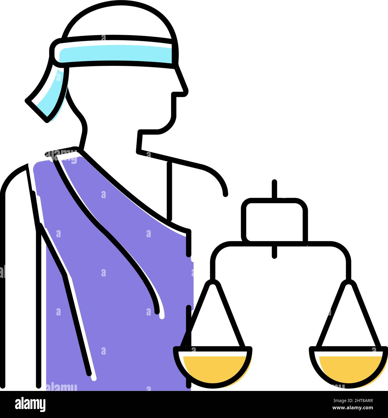 justitia law color icon vector illustration Stock Vector Image & Art ...