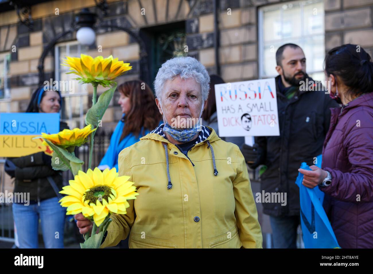 Hundreds of Stand with Ukraine protesters gathered outside the ...
