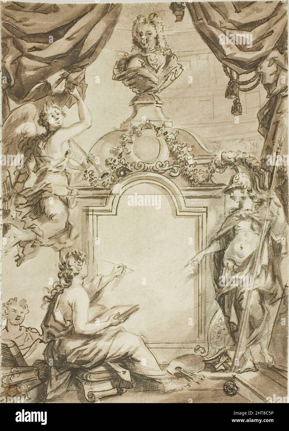 Design for Title page: Clio Taking Dictation from Minerva, n.d Stock ...