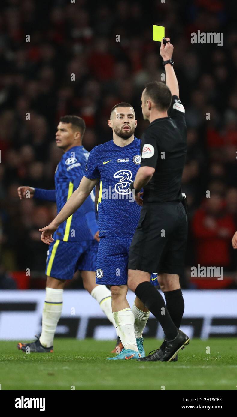 London, England, 27th February 2022. Mateo Kovacic of Chelsea is shown ...