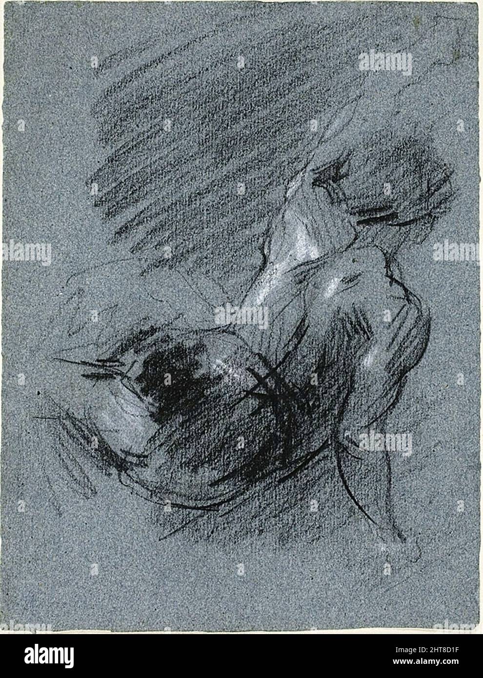 Back View of Seated Figure, Lifting Left Arm, n.d Stock Photo - Alamy