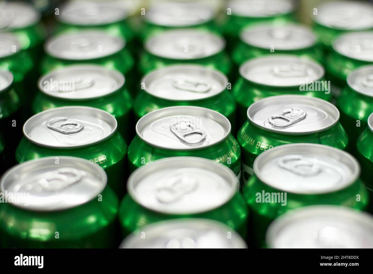 Refreshment up for grabs. Shot of a group of tin cans Stock Photo - Alamy
