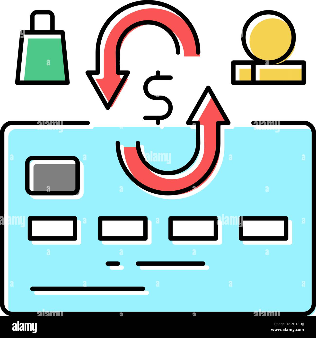 cash back card color icon vector illustration Stock Vector Image & Art ...