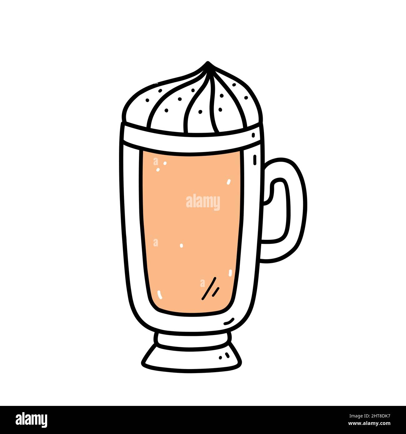 Cute cup of mocha isolated on white background. Vector hand-drawn ...