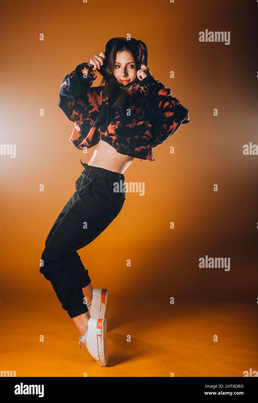 Contemporary dancing performer in a dance practice class Stock Photo ...