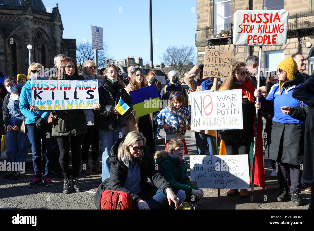 Hundreds of Stand with Ukraine protesters gathered outside the ...
