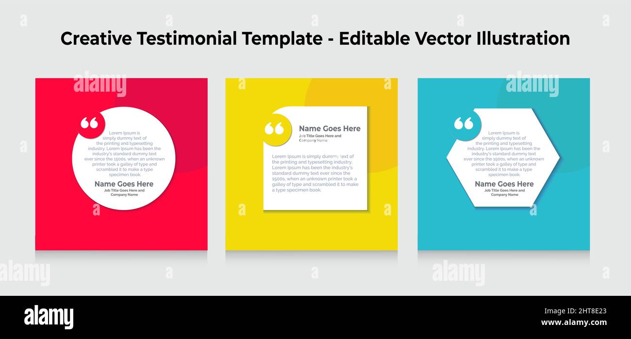 Creative Testimonial Templates - Editable Vector Illustration Stock ...