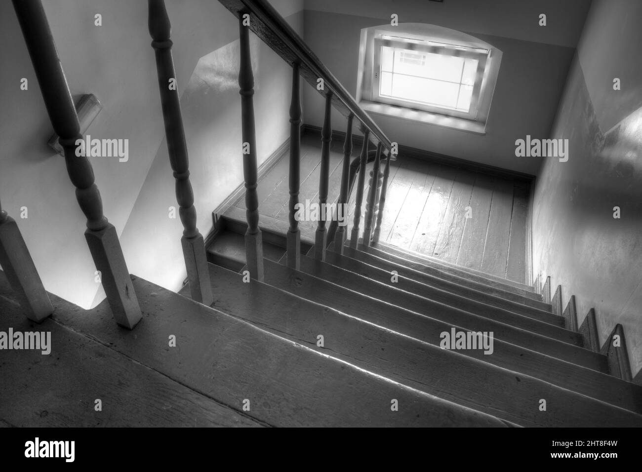 Closeup of wooden stairs of a hall Stock Photo - Alamy