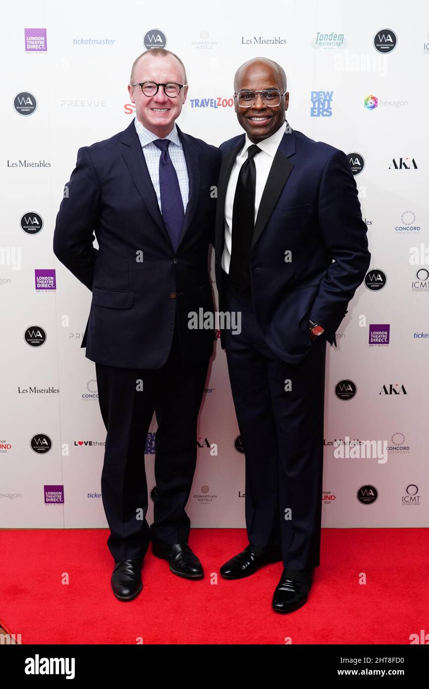 Cedric Neal (right) and his partner Mark Oxtoby attend the WhatsOnStage ...