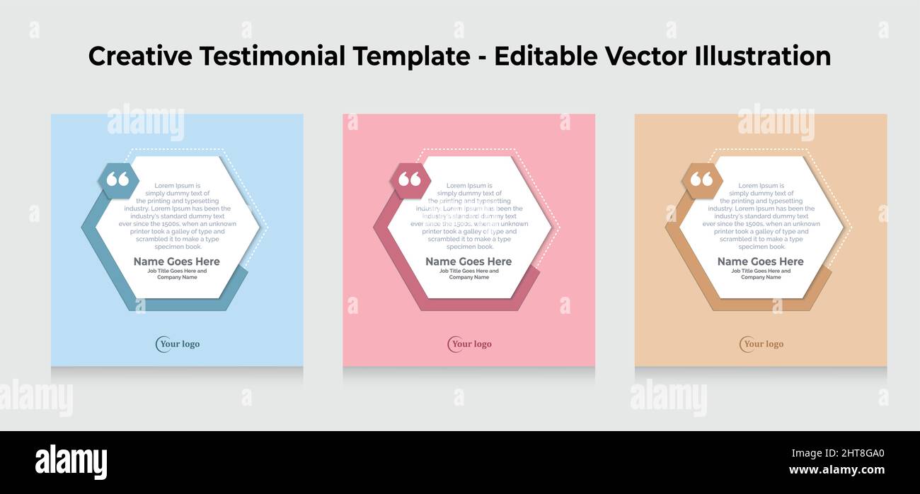 Creative Testimonial Templates - Editable Vector Illustration Stock ...
