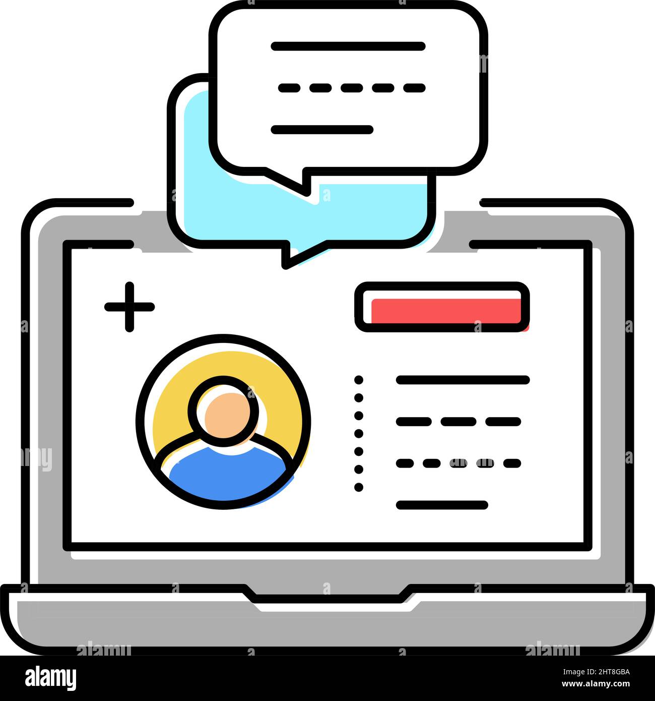 remote consultation color icon vector illustration Stock Vector Image ...