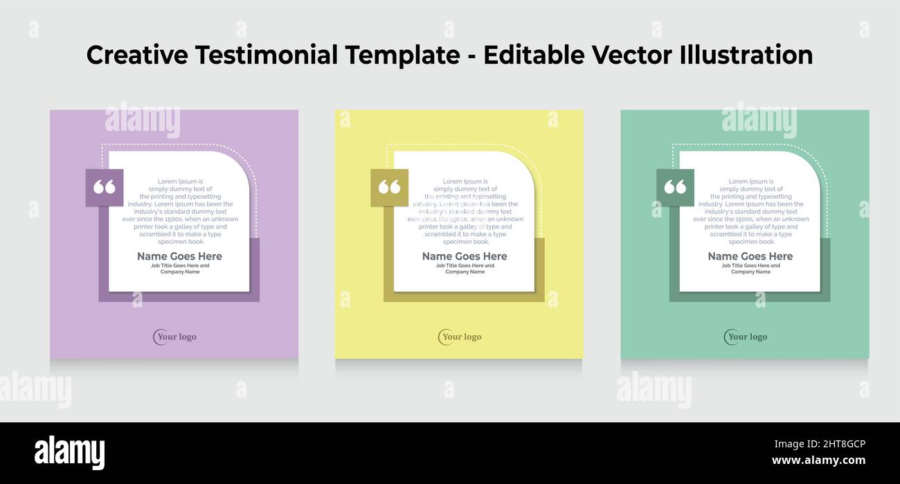Creative Testimonial Templates - Editable Vector Illustration Stock ...