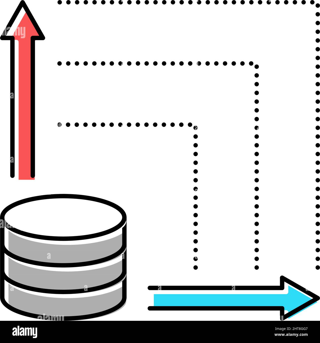 graphic monitoring digital processing color icon vector illustration ...
