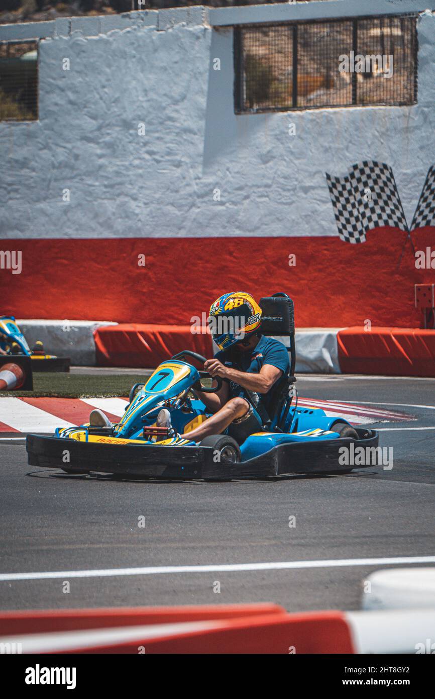 View of a professional karting race in Spain Stock Photo - Alamy
