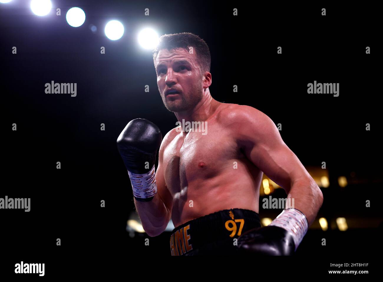 Anthony Fowler in action against Lukasz Maciec (not pictured) at the 02 ...
