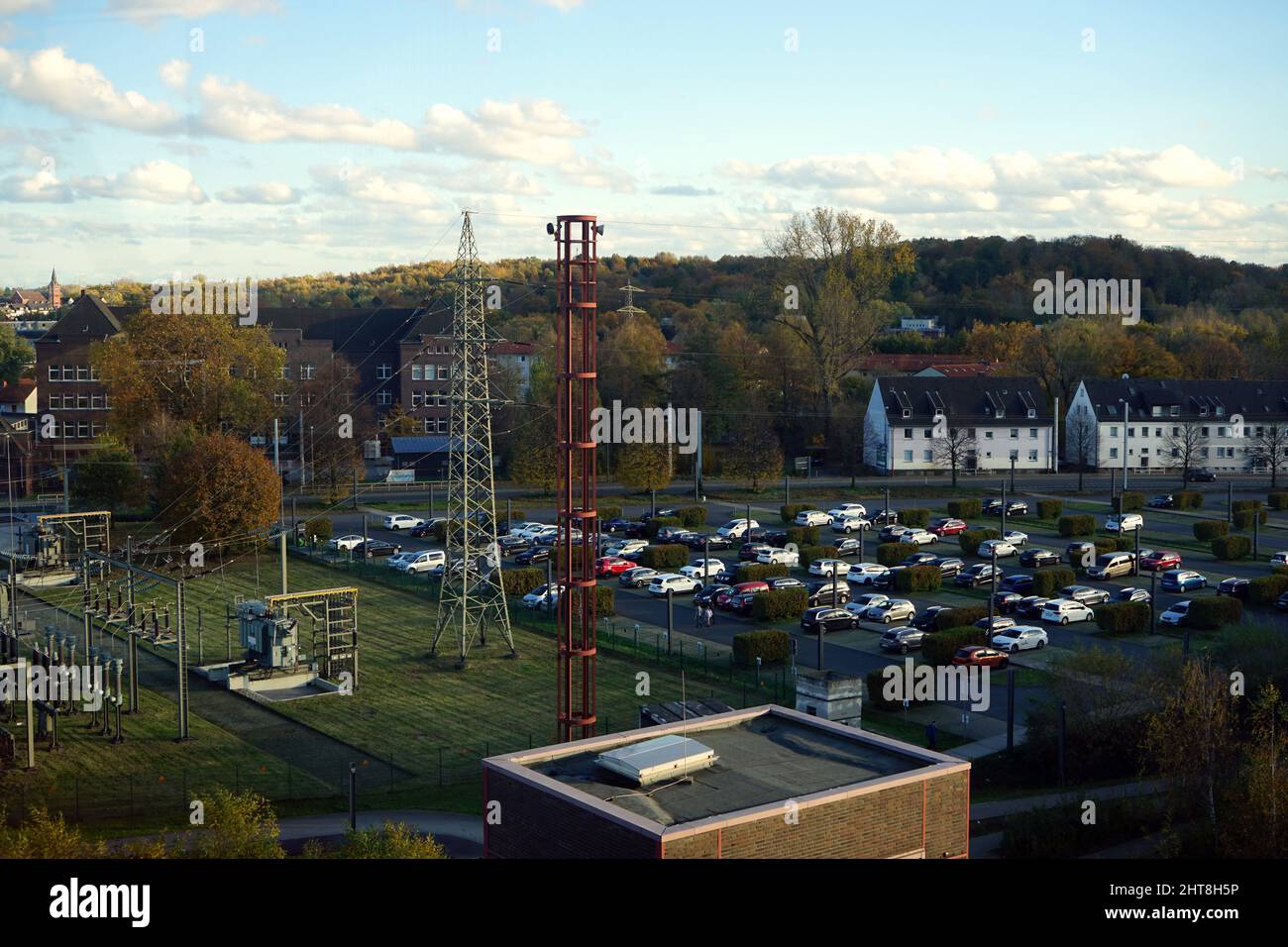 Coal mining industrial complex next to a parking lot Stock Photo - Alamy