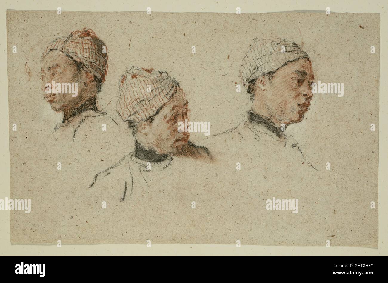 Three Studies of the Head of a Turbaned Black Man, 1720/30 Stock Photo ...