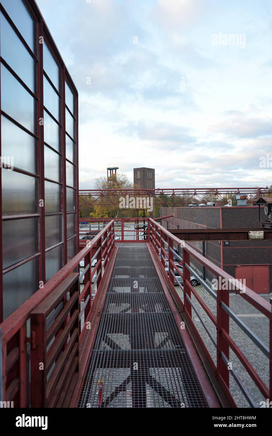 Red bridge in a coal mining industrial complex Stock Photo - Alamy