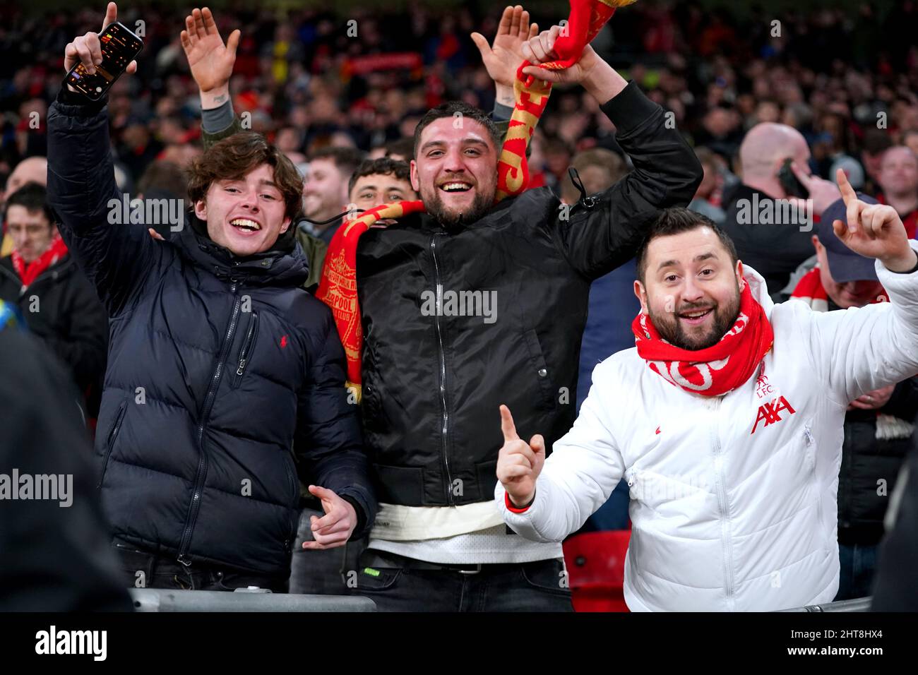Liverpool fans in the stands during the Carabao Cup final at Wembley ...