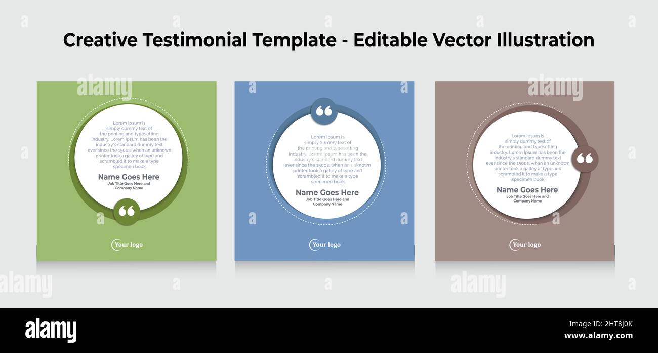 Creative Testimonial Templates - Editable Vector Illustration Stock ...