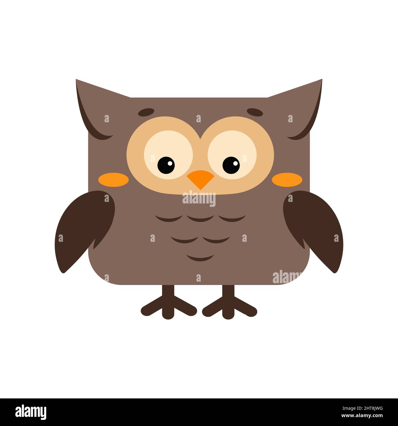 Square owl bird forest animal face icon isolated on white background ...