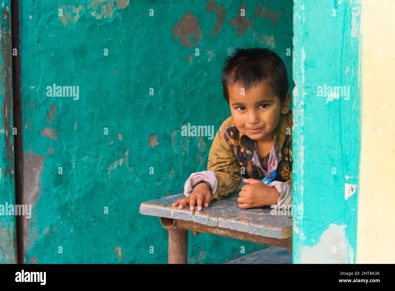 A little boy, Baldeo, Mathura District, Uttar Pradesh, India Stock ...