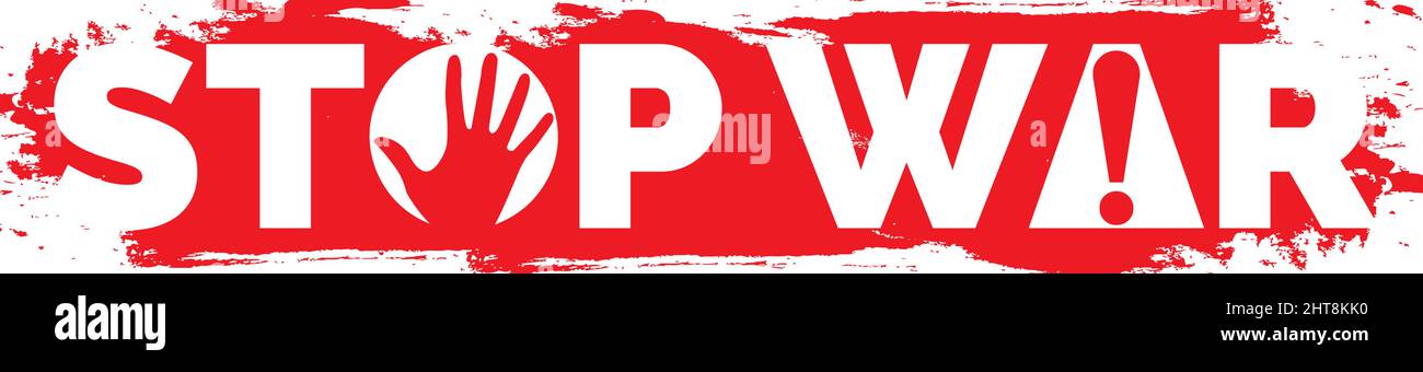Stop war, warning sign, vector. Red warning alert sign. Sticker ...