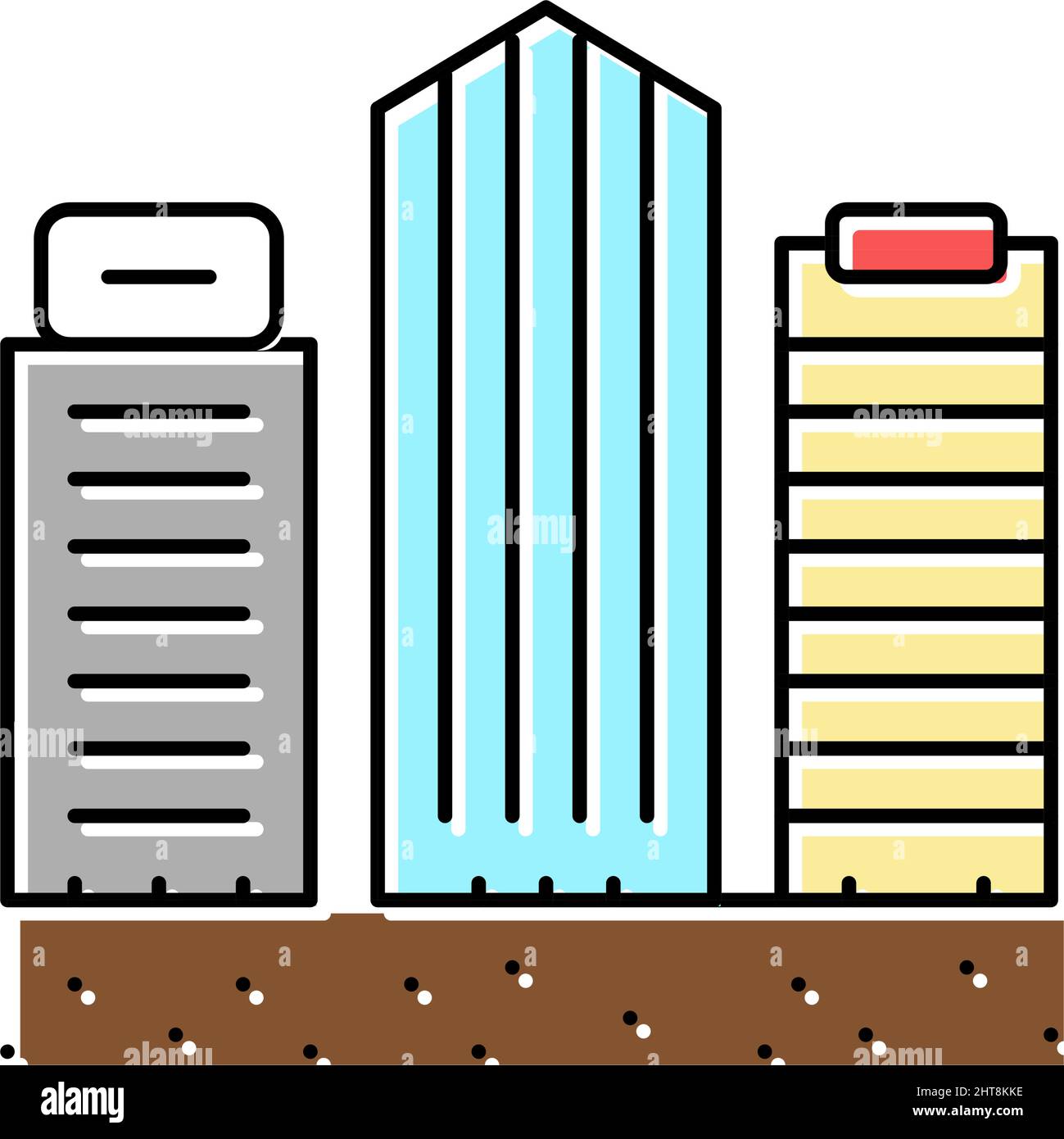 public and business zone land color icon vector illustration Stock ...