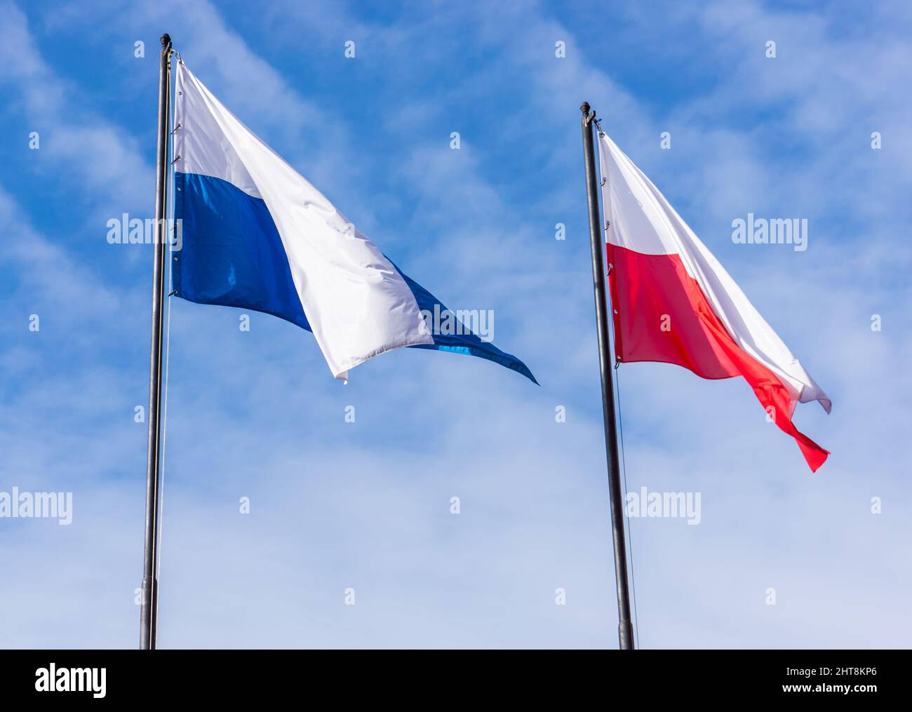 Closeup shot of the national flags.Torun, Poland - March 02, 2013 Stock Photo - Alamy