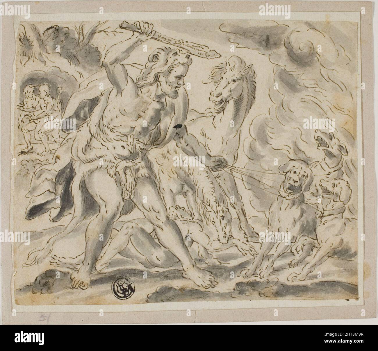 Hercules, Cerberus and the Mares of Diomedes, n.d Stock Photo - Alamy