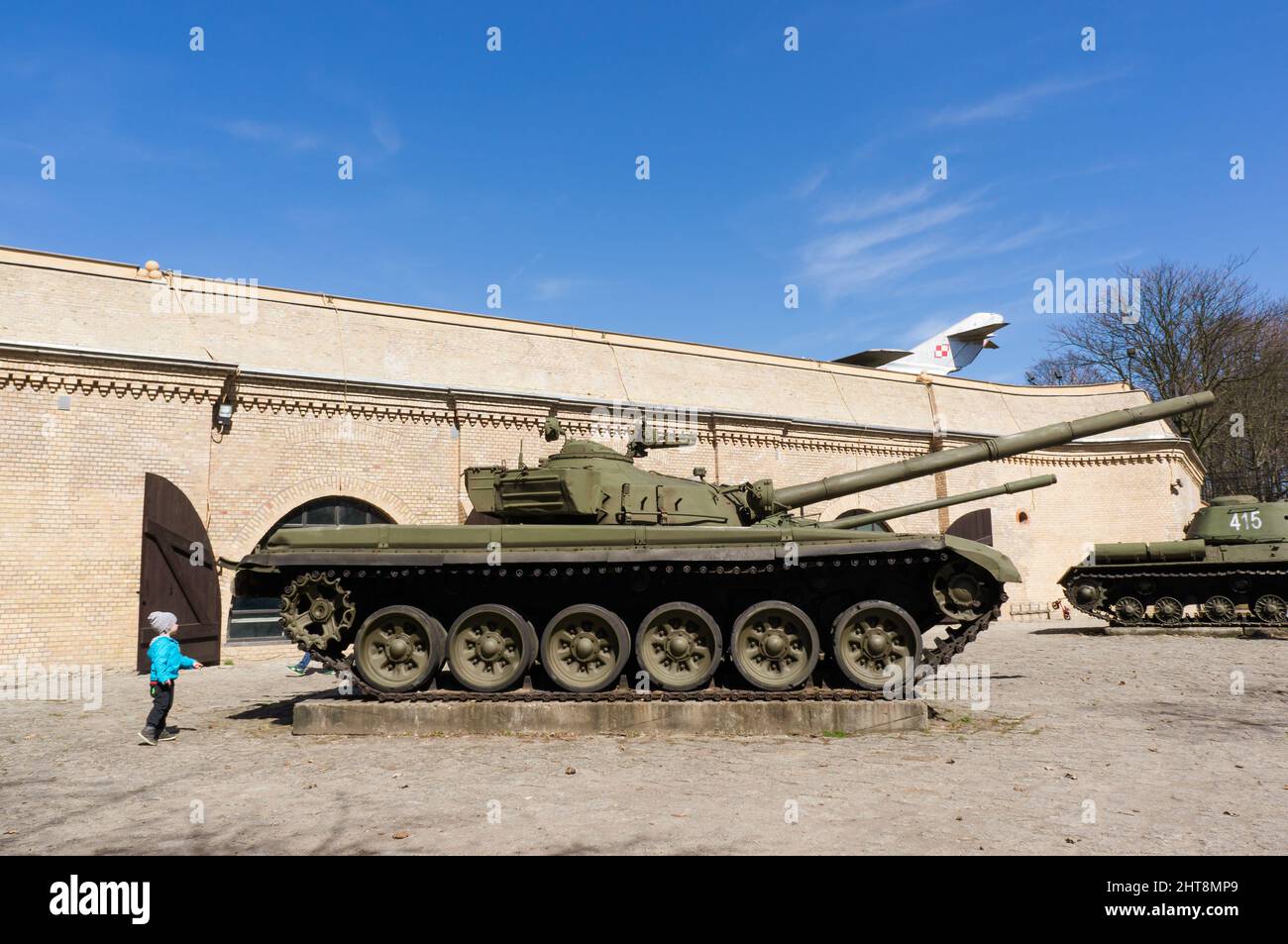 Old historic exposition war tank at an outdoor museum in Cytadela park ...