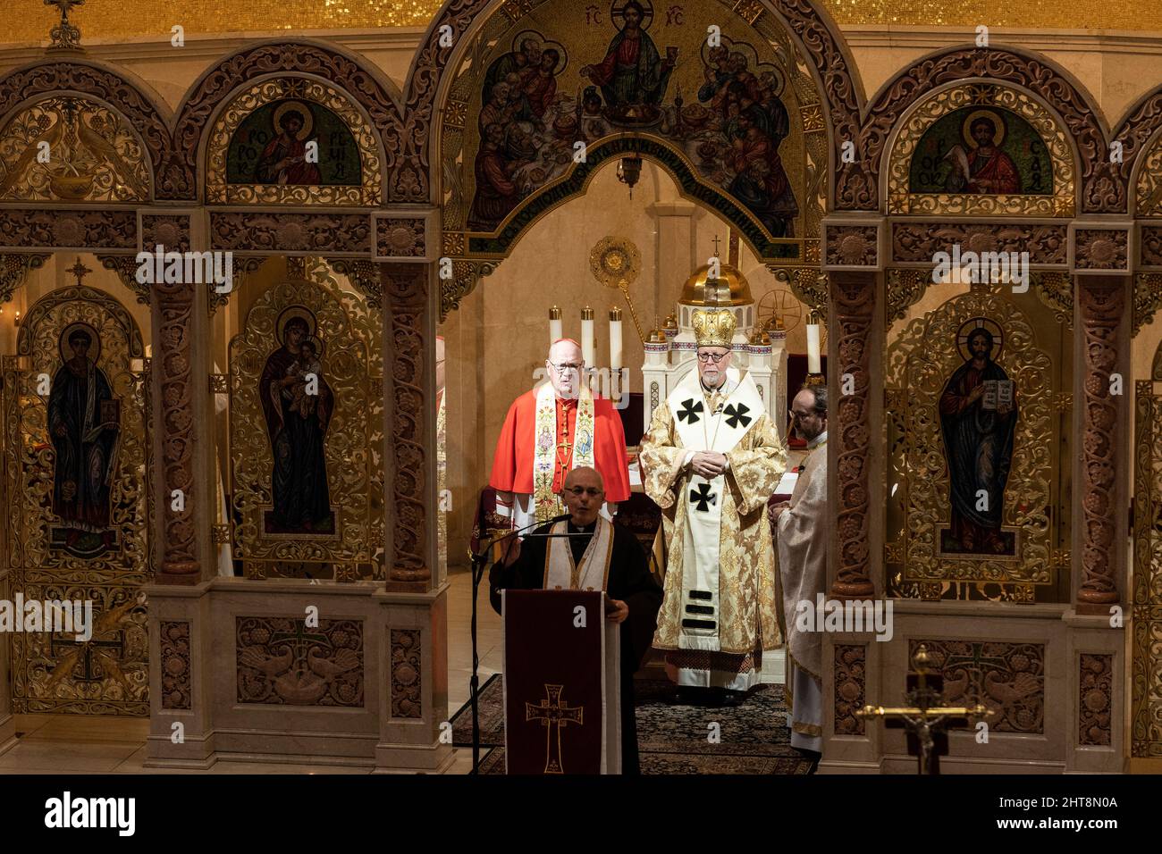 New York, NY - February 27, 2022: Cardinal Timothy Dolan and Bishop ...