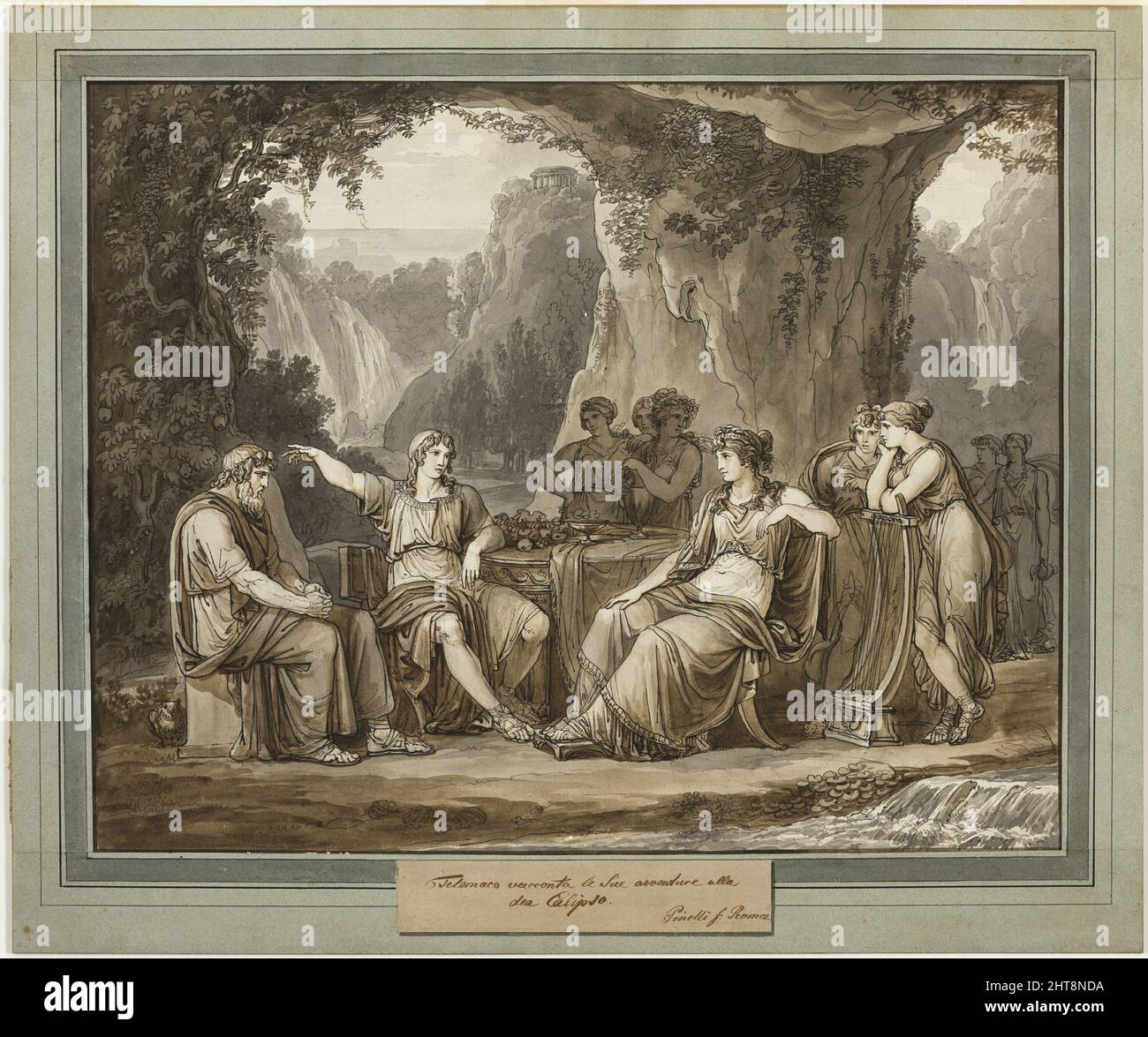 Greek goddess pen drawing on gray hi-res stock photography and images ...