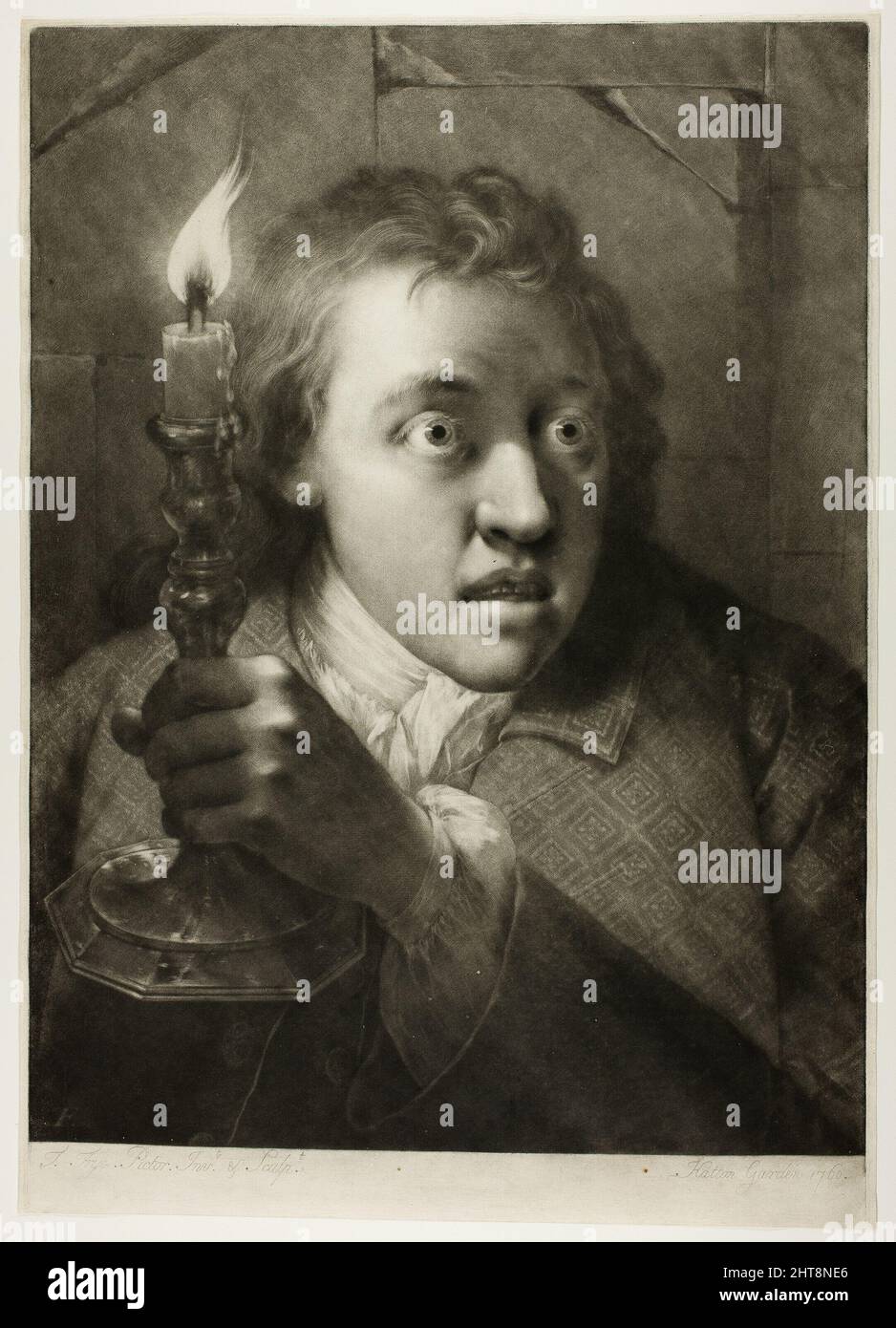 Young Man with a Candle, from Life-Sized Heads, 1760 Stock Photo - Alamy